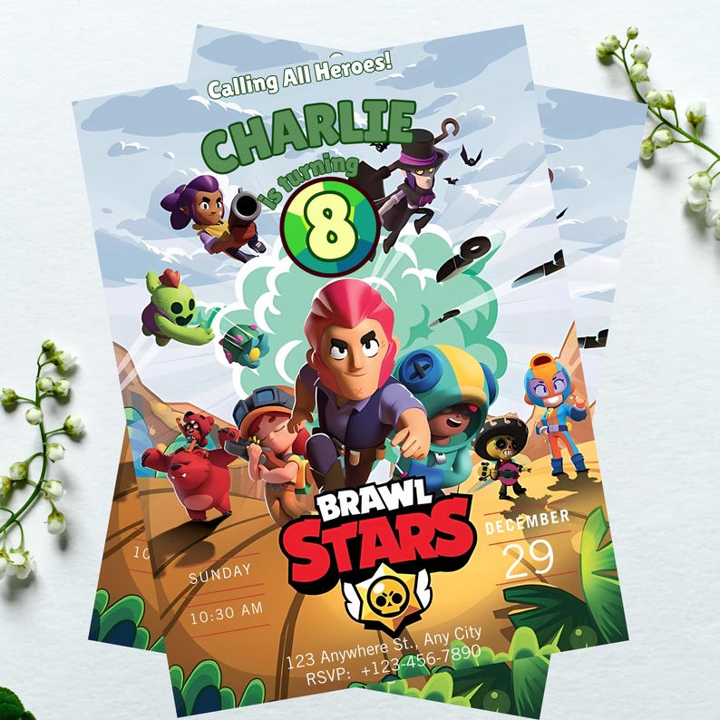 Brawl Stars Birthday Invitation, Brawl Stars Birthday, Editable Video ...