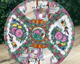 Vintage 8.5 Inch Rose Medallion Plate - Etsy