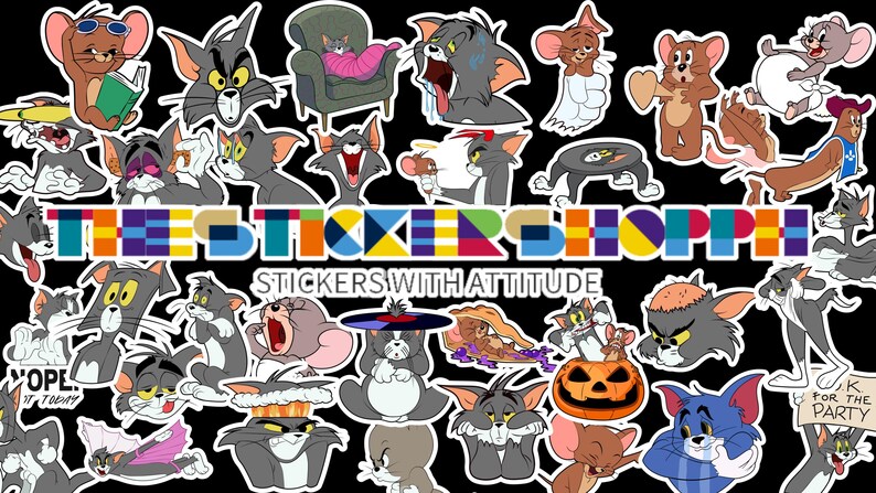 Tom and Jerry Sticker Bundle: Cartoon Designs (SVG, PNG, PDF) - Etsy