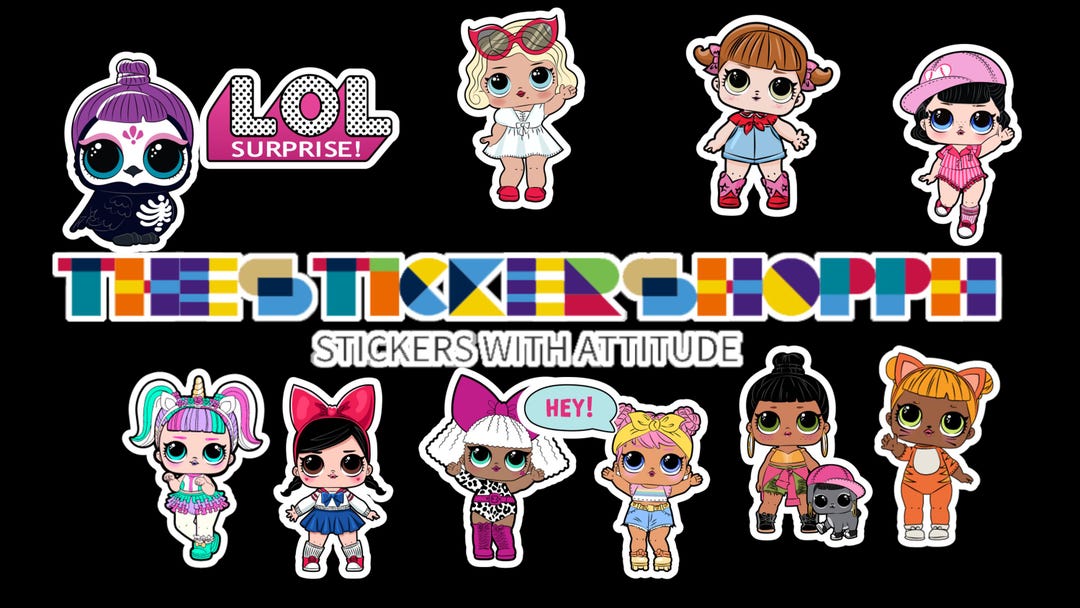 L.O.L. Surprise Stickers: Cartoon Designs Bundle (PNG, SVG, PDF) - Etsy