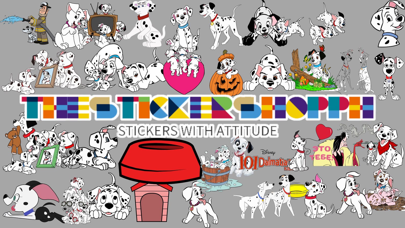 101 Dalmatians Sticker Bundle: Cartoon Designs (PNG, SVG, PDF) - Etsy
