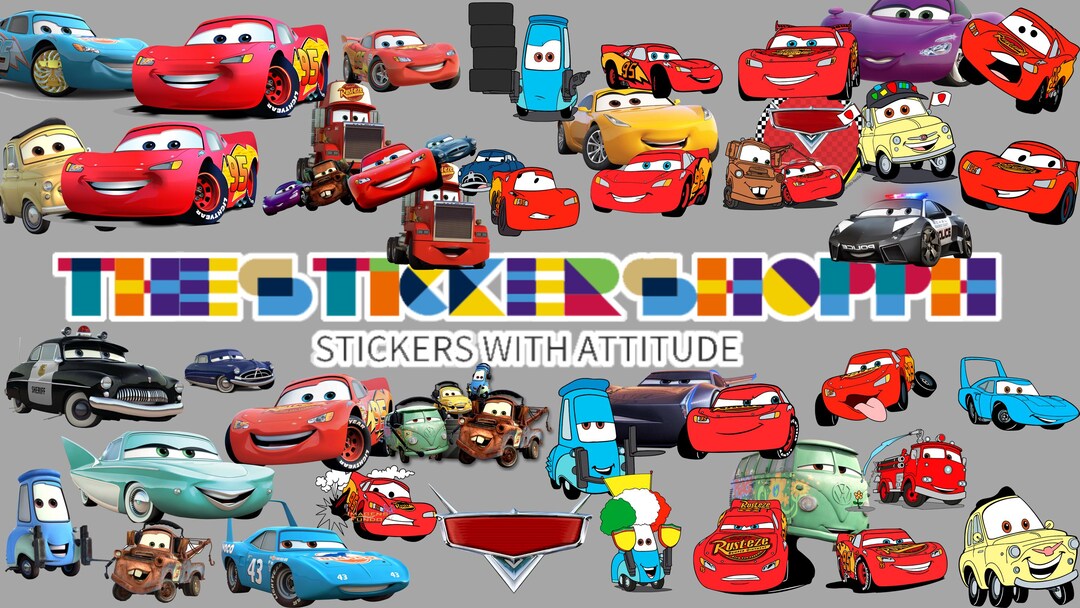 Cartoon Cars Sticker Bundle: SVG, PNG, PDF (digital Download) - Etsy