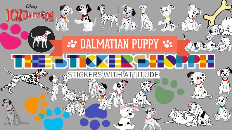 101 Dalmatians Sticker Bundle: Cartoon Designs (PNG, SVG, PDF) - Etsy