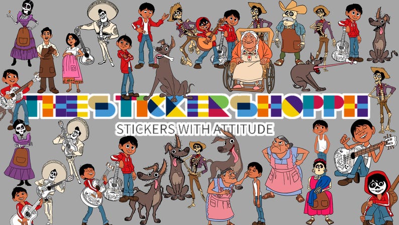 Coco Movie Sticker Bundle: Anime Cartoon Designs (PNG, SVG, PDF) - Etsy