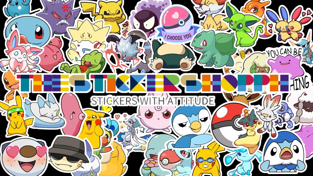 Pokemon Sticker Bundle: Anime Cartoon Designs (PNG, SVG, PDF) - Etsy