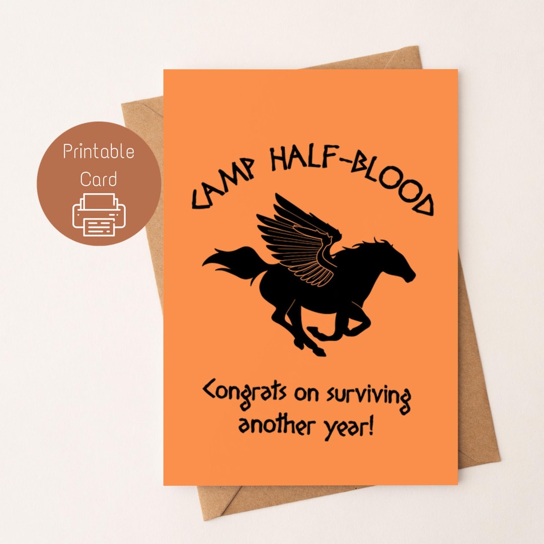 Percy Jackson Birthday Card, Camp Half-blood Greeting Card, 5 X 7 ...