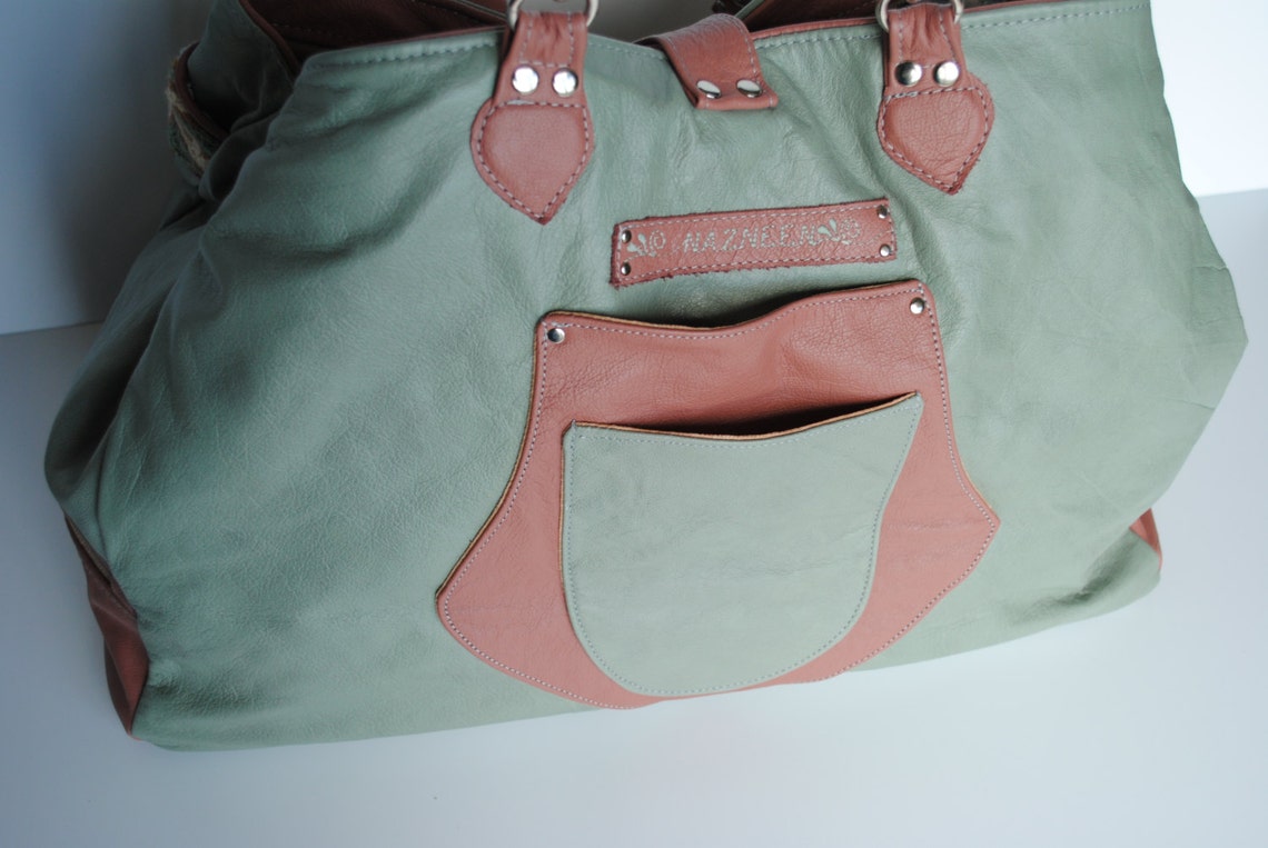 Travel Bag All Leather With Embroidered Embellishment - Etsy