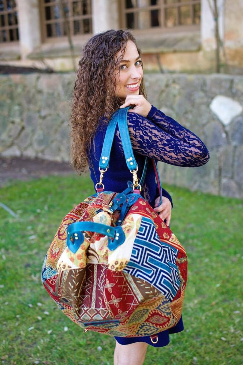 Transformable Tapestry Backpack With Leather Handles and Trims - Etsy