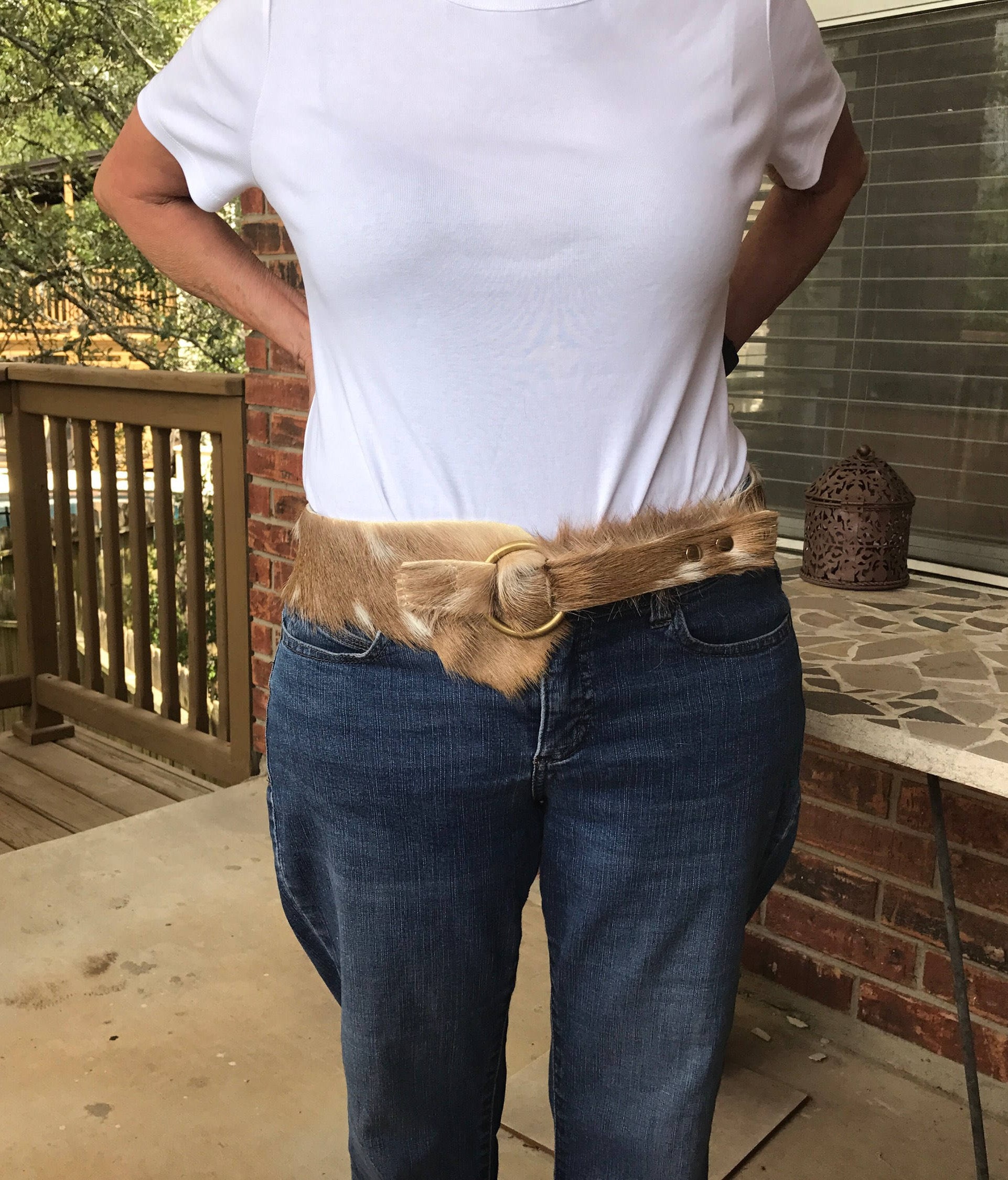 Axis Deer Skin Belt - Etsy