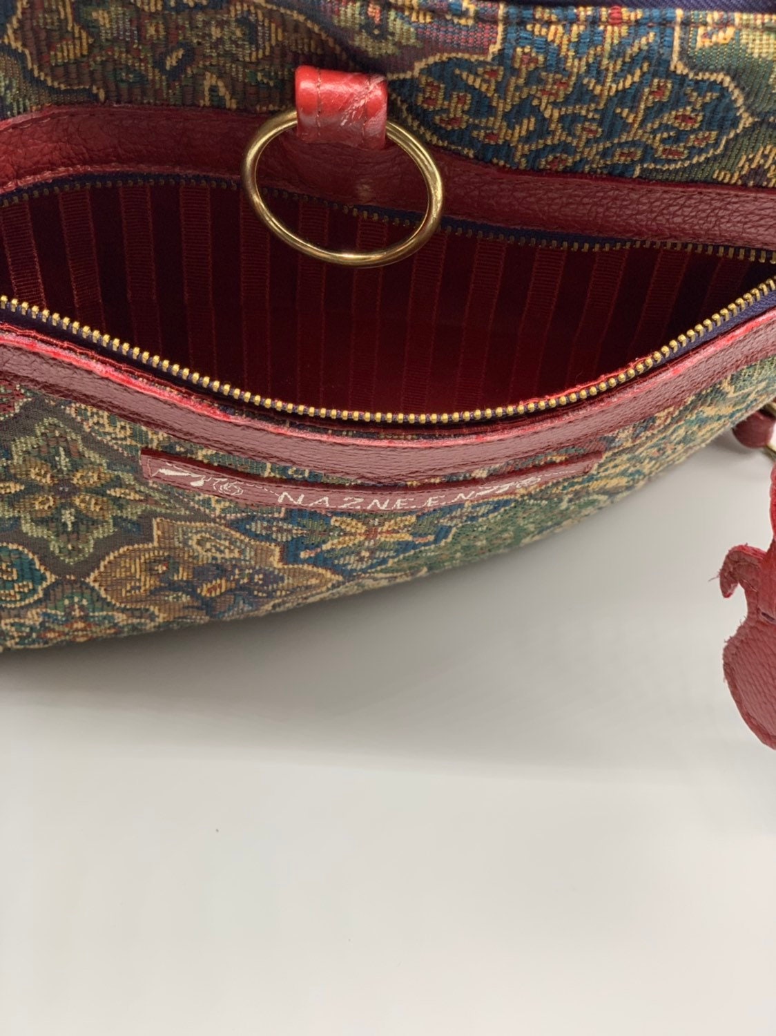 Blue and Red Tapestry With Red Leather Transformable Bag Backpack - Etsy