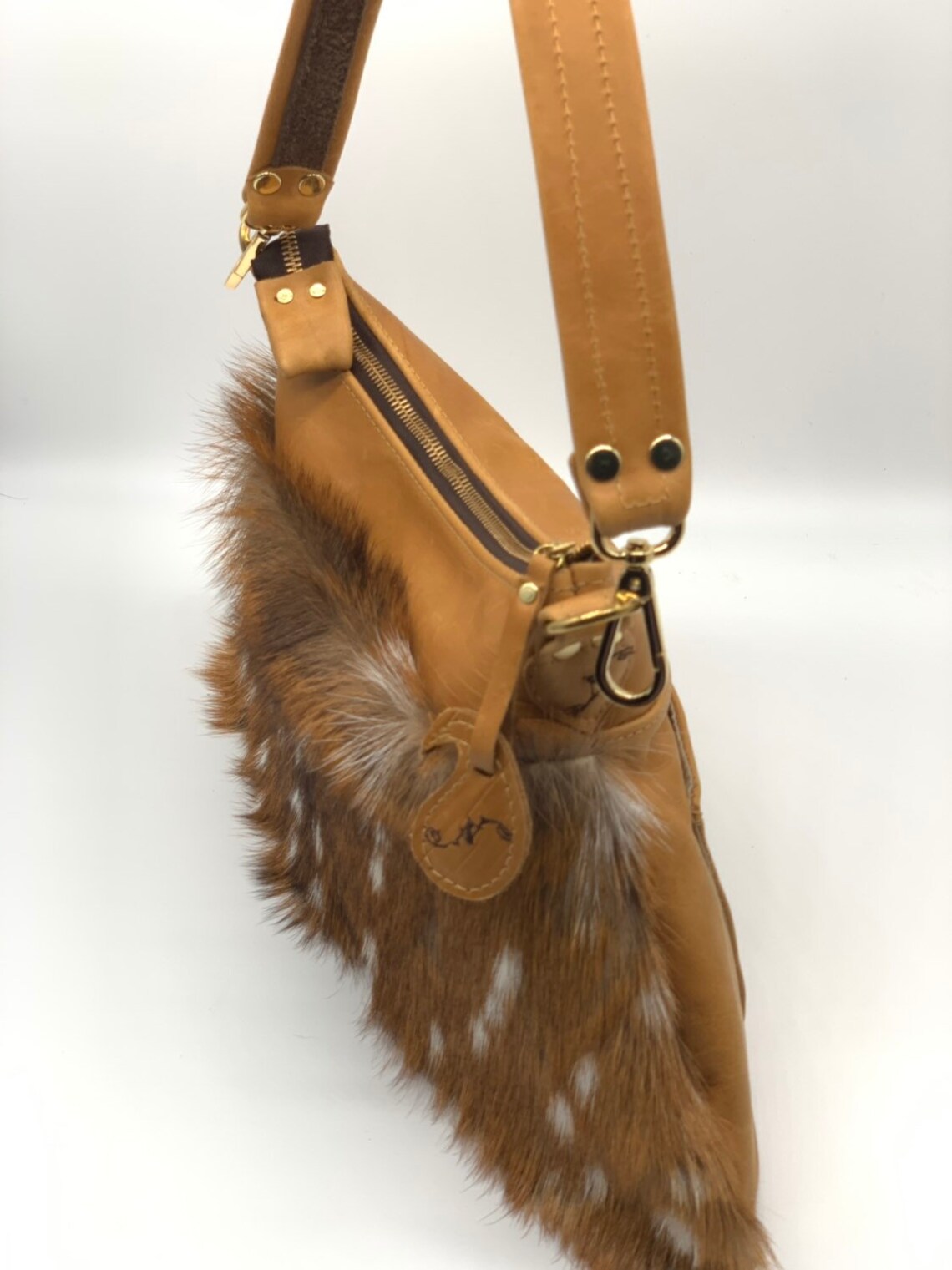 Axis Deer Skin With Fur and Leather Medium Handbag - Etsy
