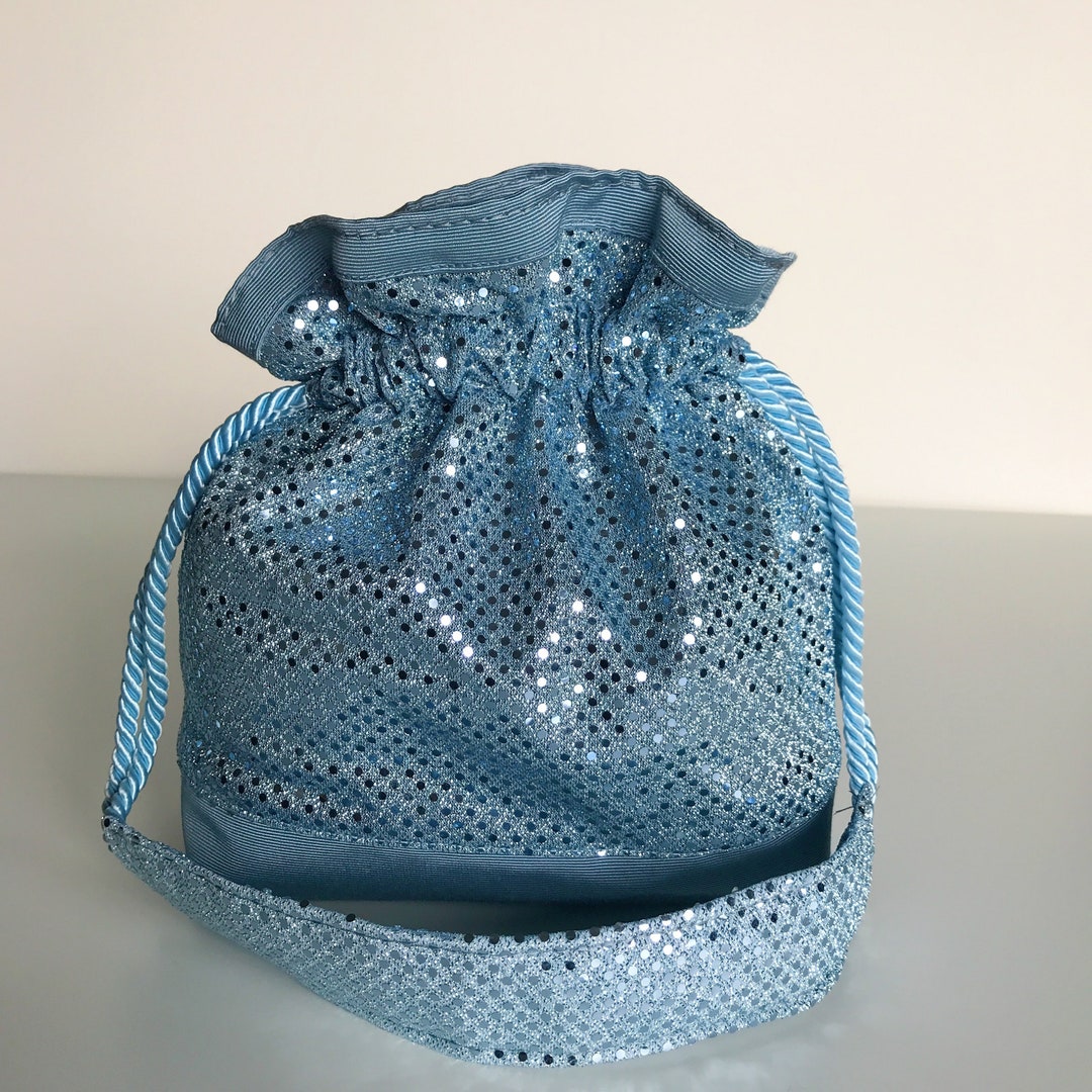 Drawstring Bag With Shiny Blue Sequins - Etsy