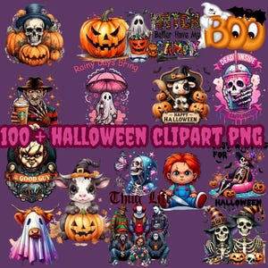 100+ Halloween Clipart Set, Pumpkin,skull,scary,ghost,spooky - Etsy
