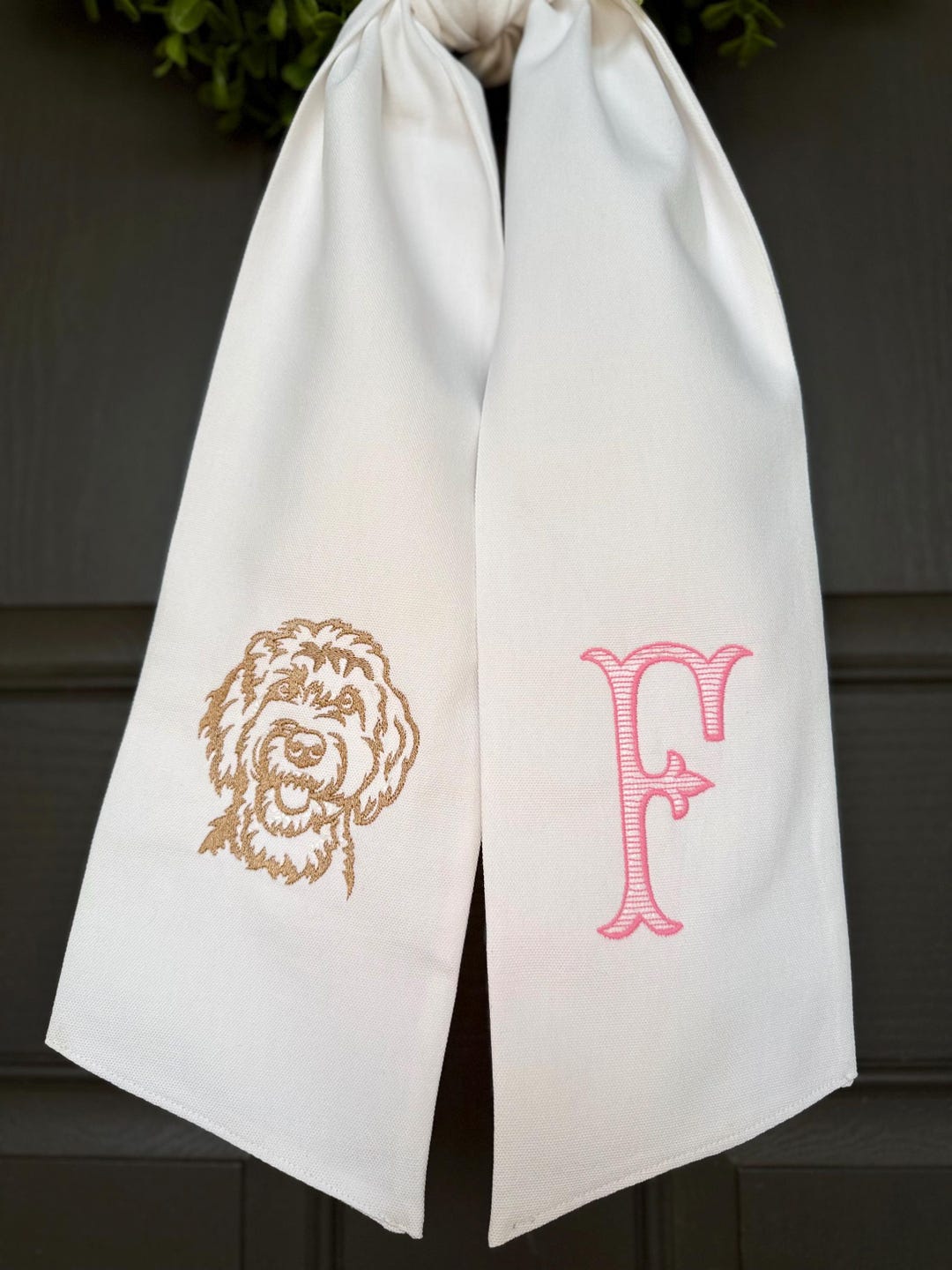 Personalized Golden Doodle Wreath Sash, Dog Lover Gift - Etsy