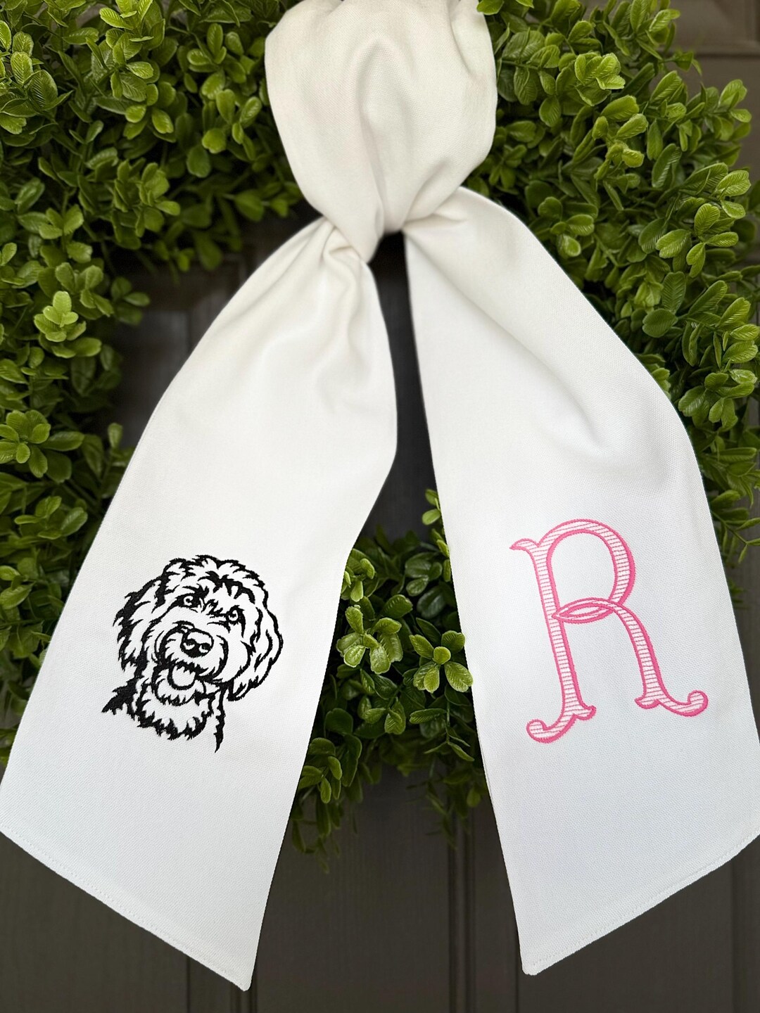 Personalized Golden Doodle Wreath Sash, Dog Lover Gift - Etsy