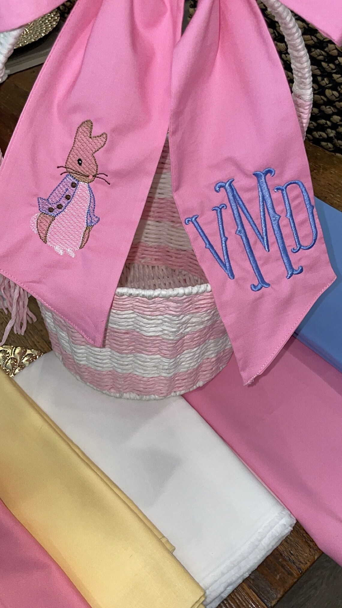 Monogrammed Easter Basket Bows - Etsy