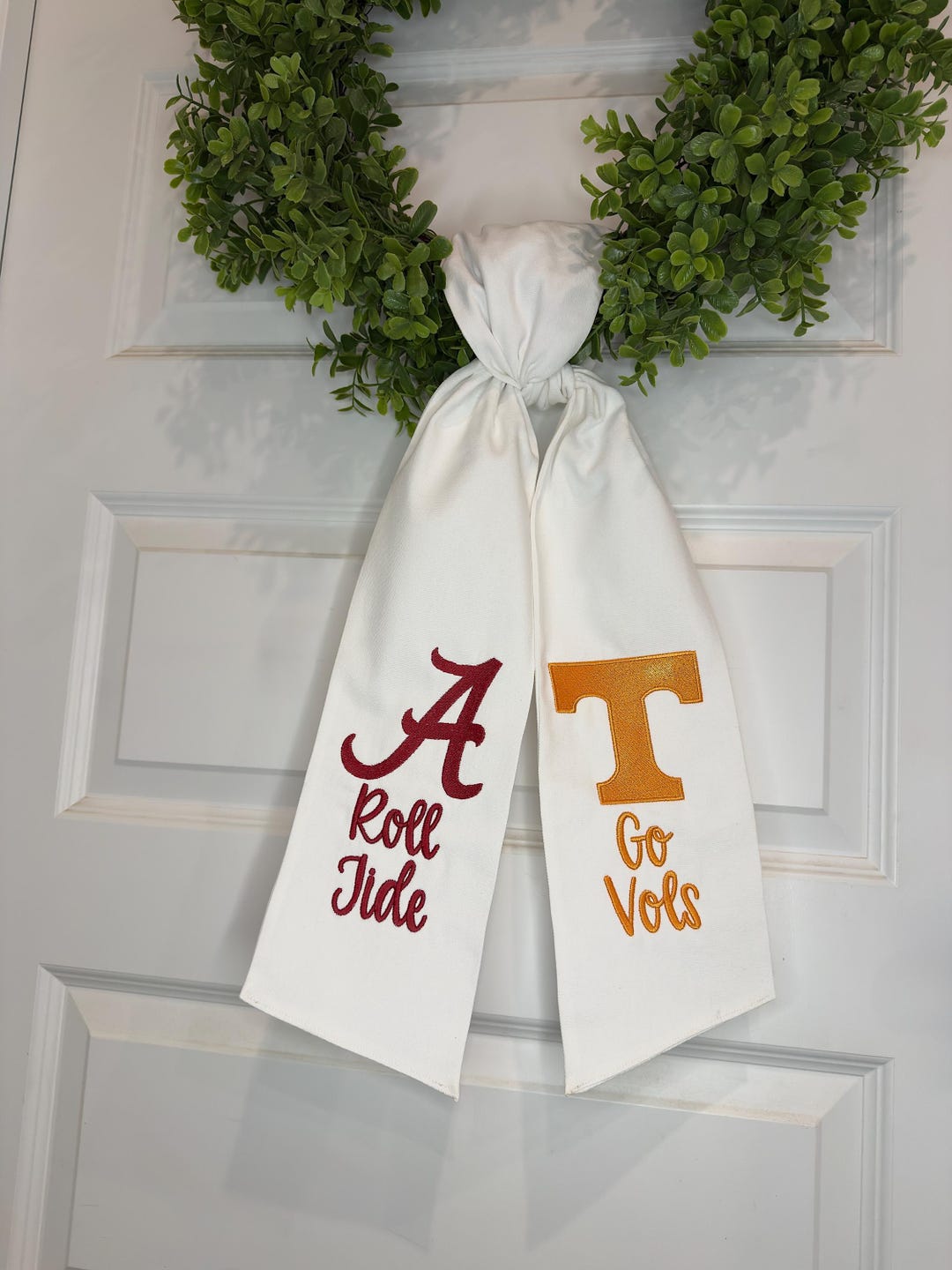 Alabama/tennessee Wreath Sash, House Divided, Go Vols, Crimson, Roll ...