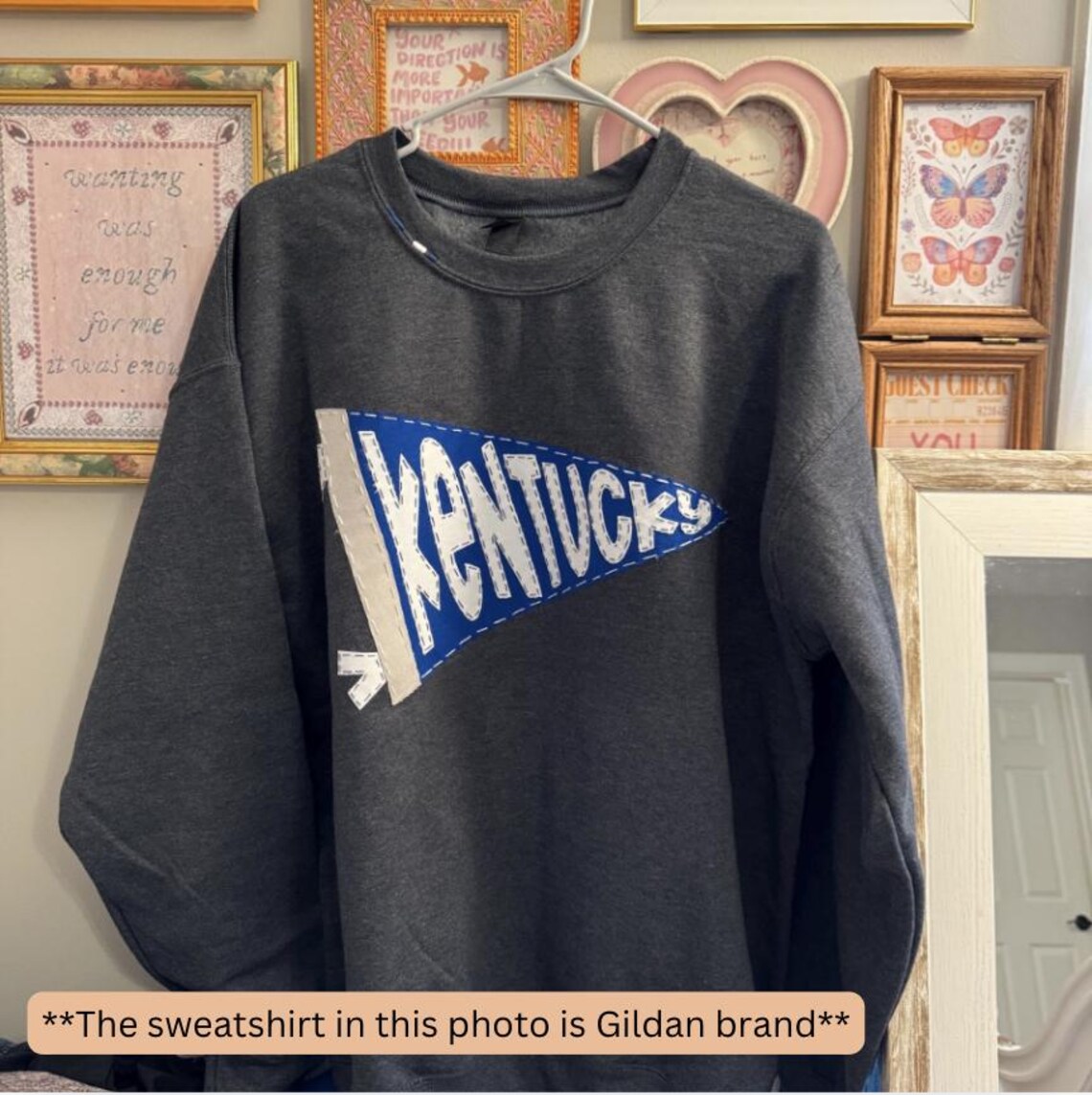 Custom Hand-stitched Pennant Sweatshirt: Embroidered School Team Flag ...