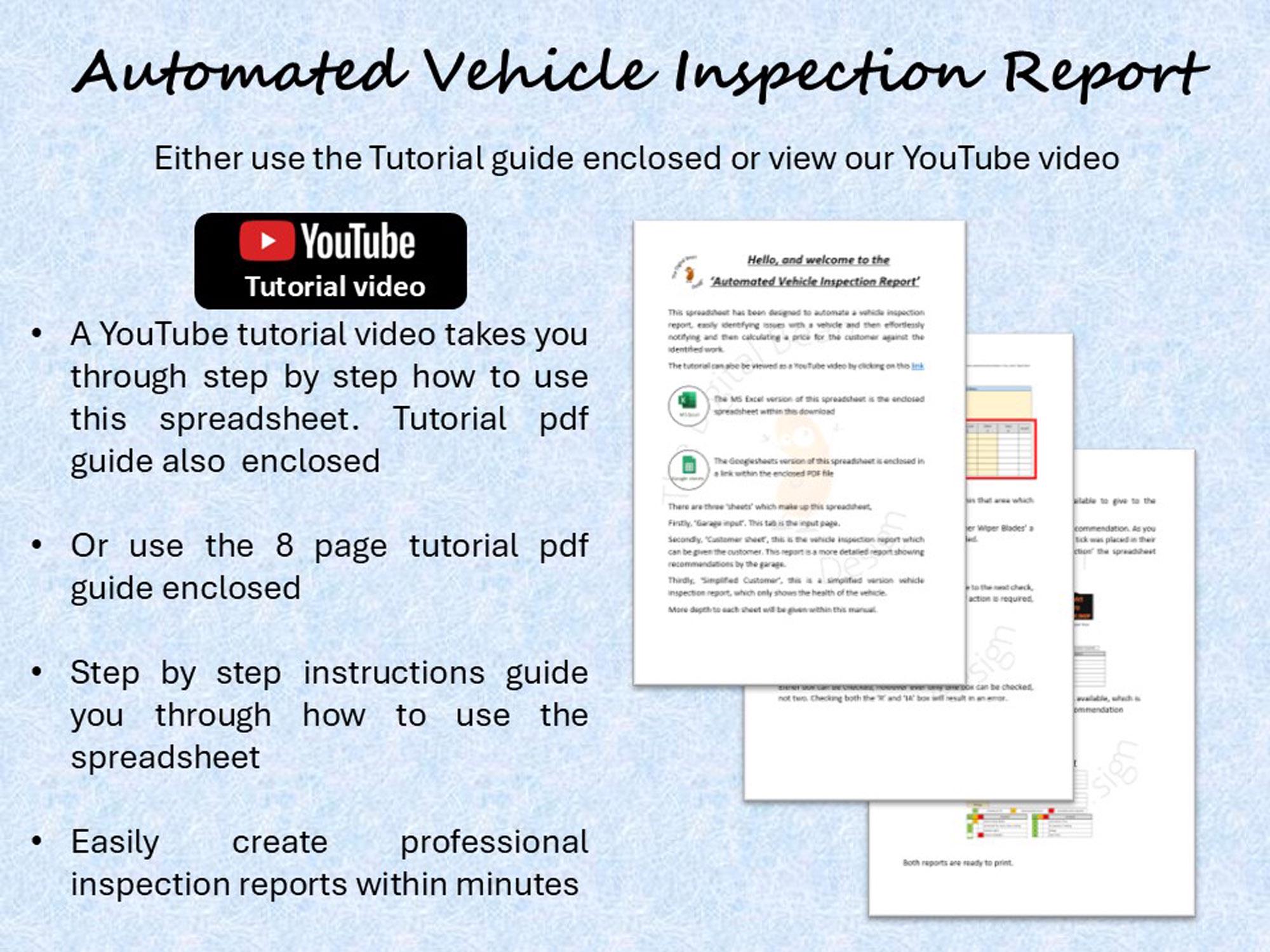 Automated Vehicle Inspection Report Car Evaluation Template Digital ...