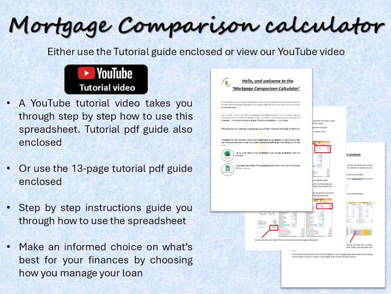 Mortgage Payoff Comparison Calculator and Tracker Spreadsheet : Excel ...