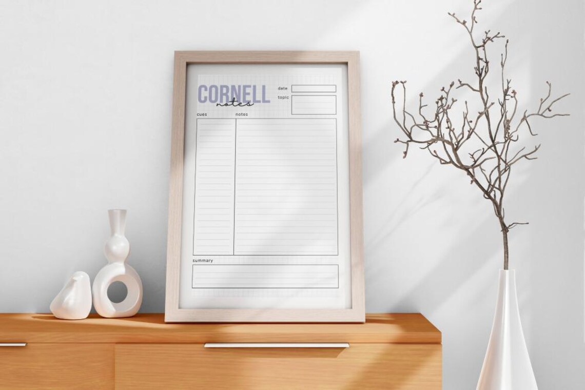 Cornell Notes Digital File, Study Template, Ready Upon Purchase ...