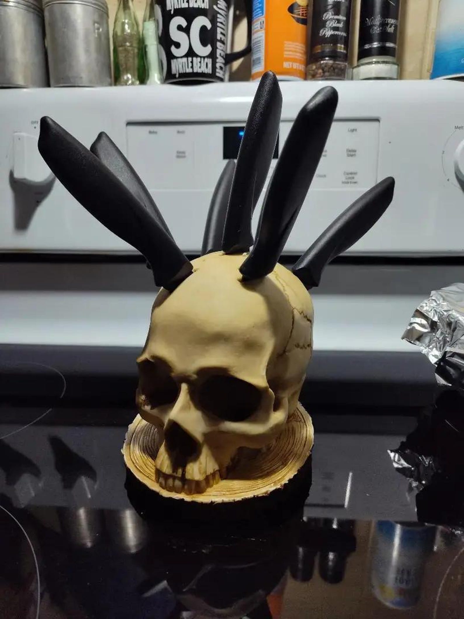 Skull Knife Holder Unique Kitchen Decor for Horror Lovers Perfect for ...