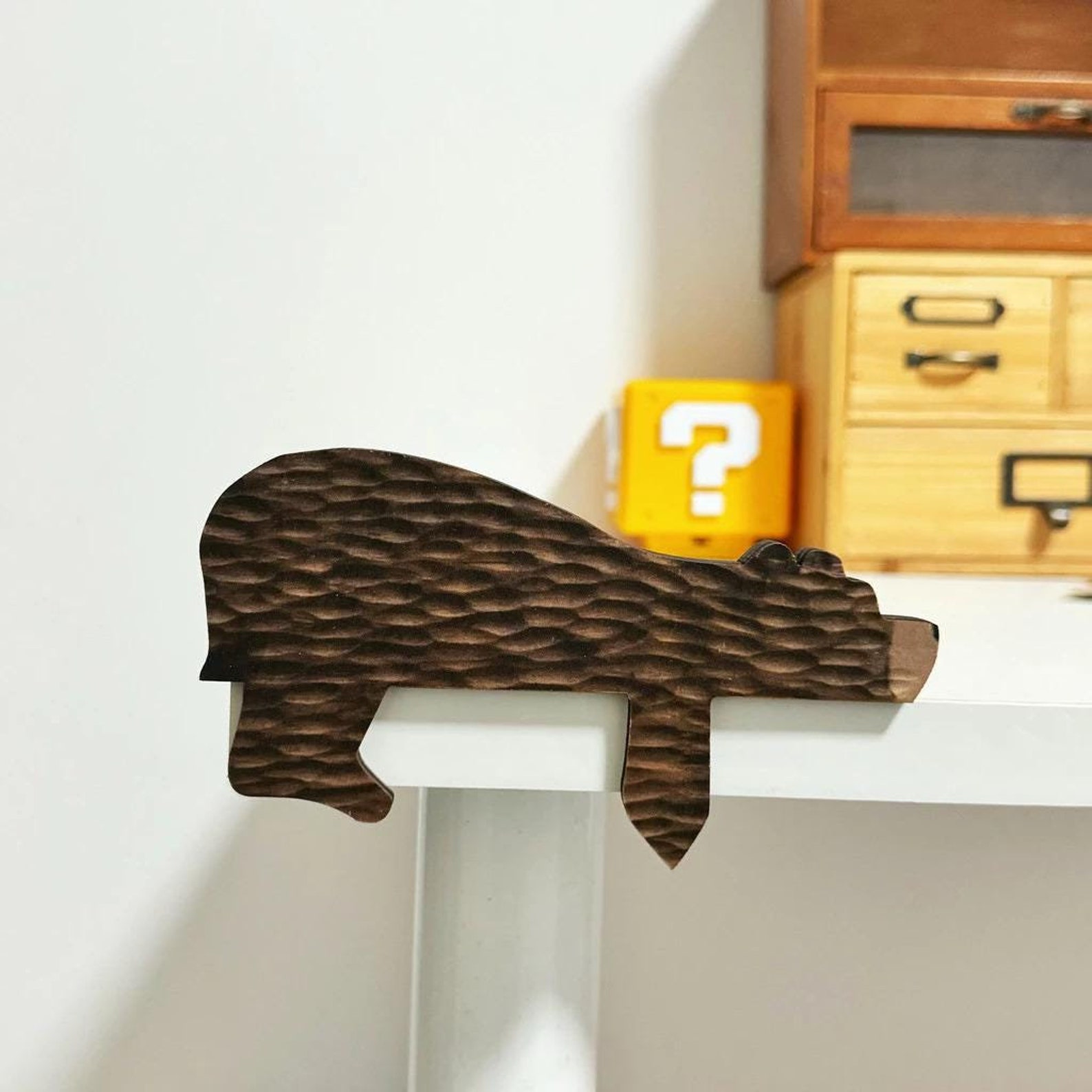 Wooden Bear Door Frame Decor Door Topper Corner Sculpture Perfect for ...