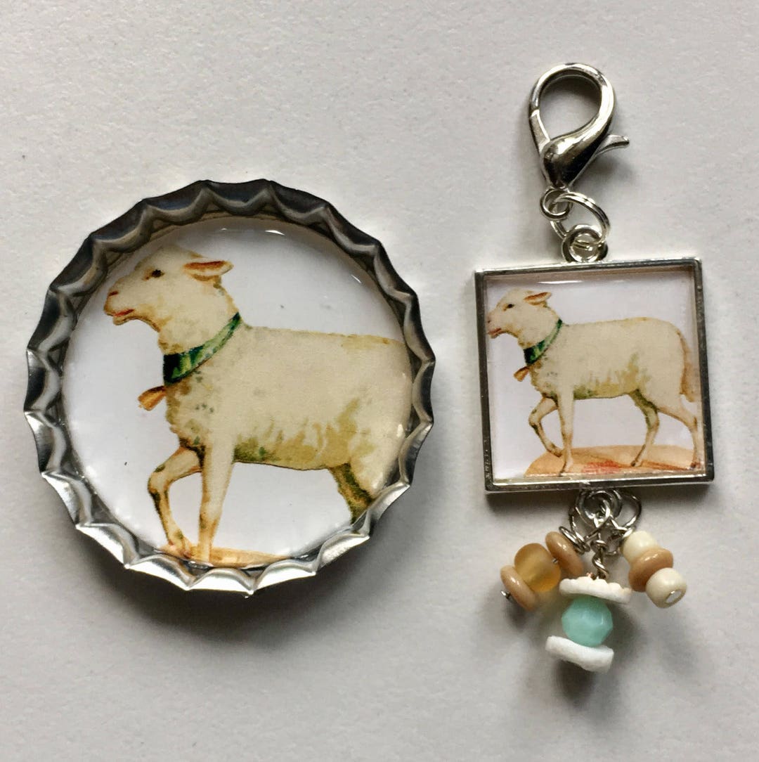 White Sheep Scissor Fob and Needleminder. Handmade by Thethreadgatherer ...
