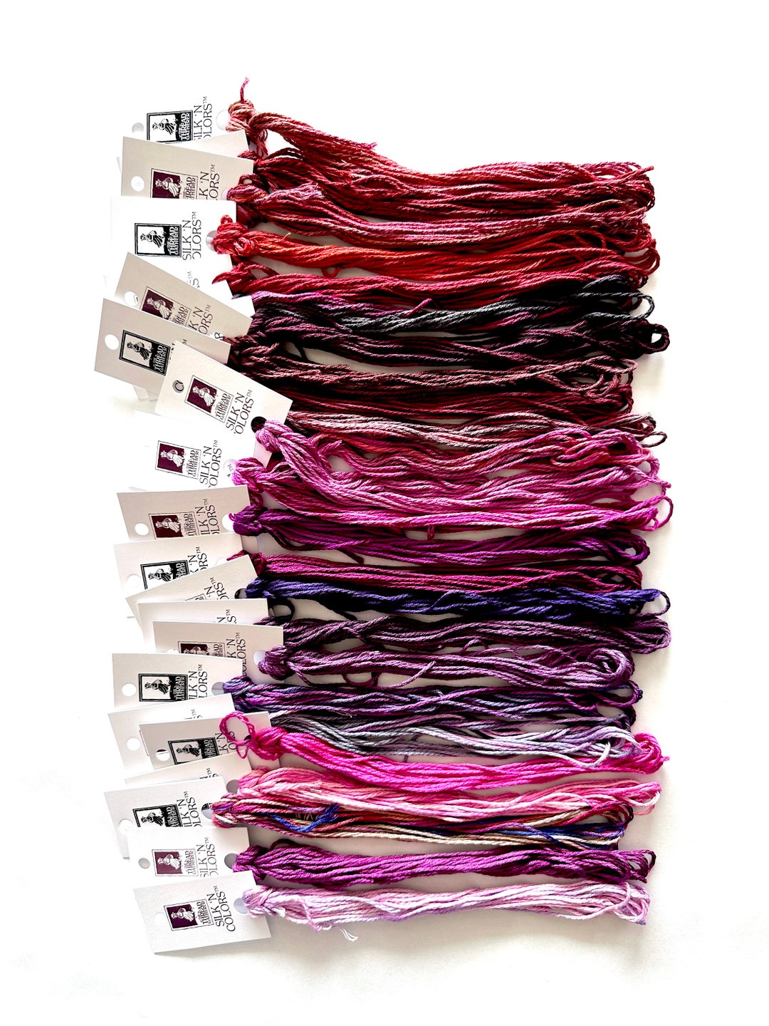 Set 12 SNC Embroidery Sampler by the Threadgatherer. Hand Dyed Silk ...