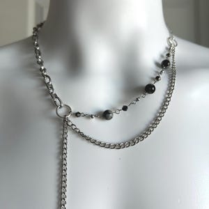 Edgy Silver Chain Necklace Black and Gray Gothic and Grunge Jewelry ...