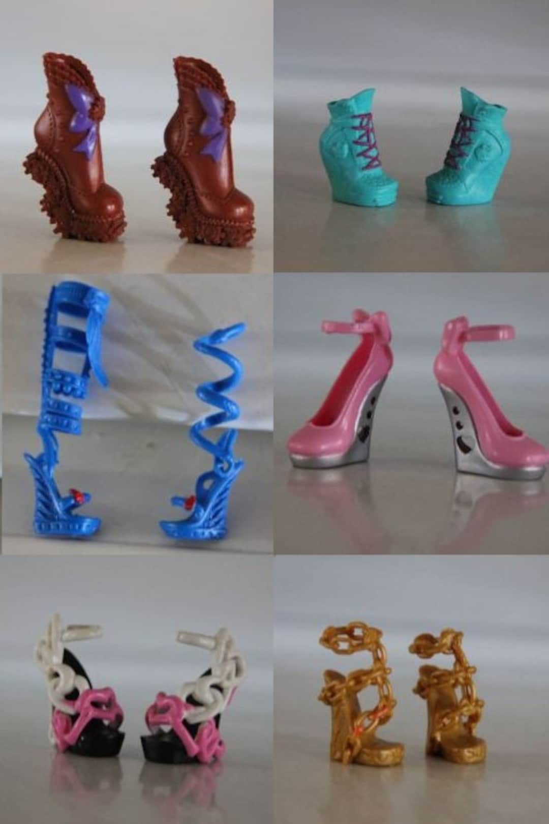 Monster High Doll Shoes Heels Boots for Older Dolls 6 Pair to Choose ...