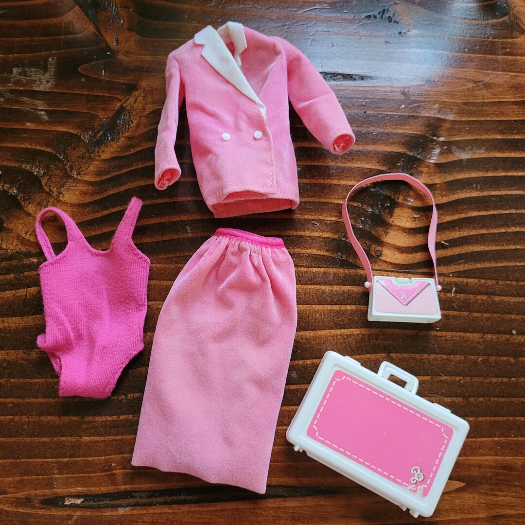 Vintage 1984 Day to Night Barbie Outfit Velour Jacket Skirt Leotard ...
