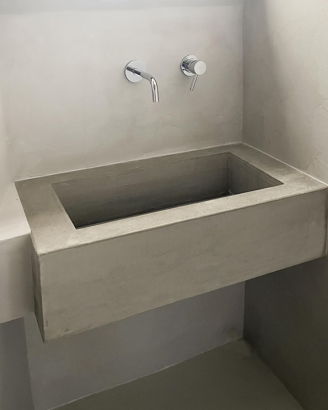 Smooth Concrete Wash Basin With Hidden Water Drain - Etsy