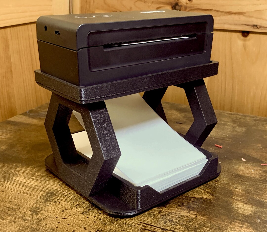 Desktop Thermal Label Printer Stand and Organizer, Holds 4x6 Fanfold ...