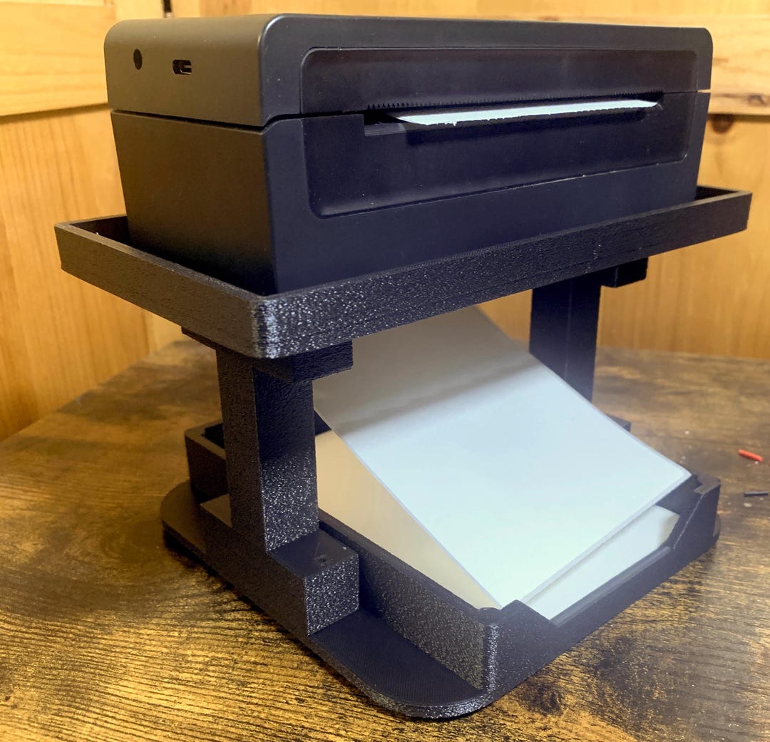 Thermal Label Printer Stand and Organizer, Holds 4x6 Fanfold Labels ...