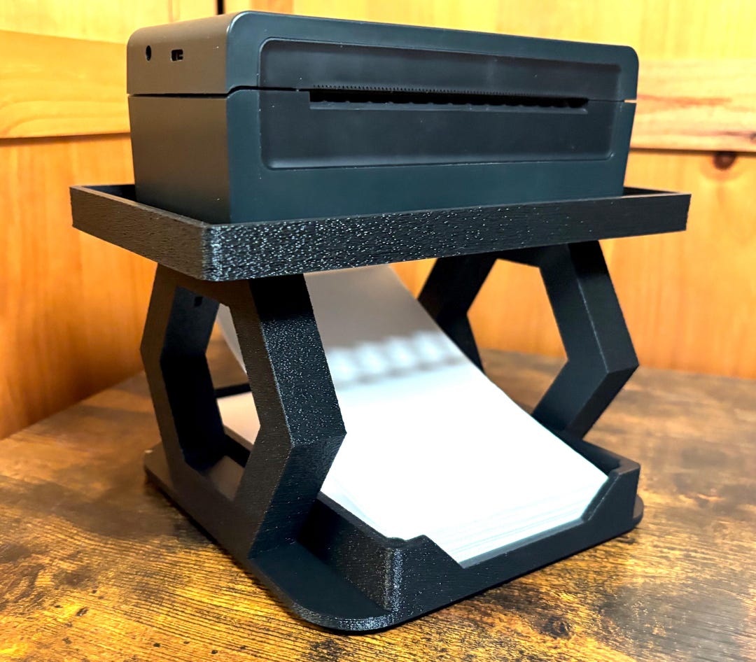 Desktop Thermal Label Printer Stand and Organizer, Holds 4x6 Fanfold ...