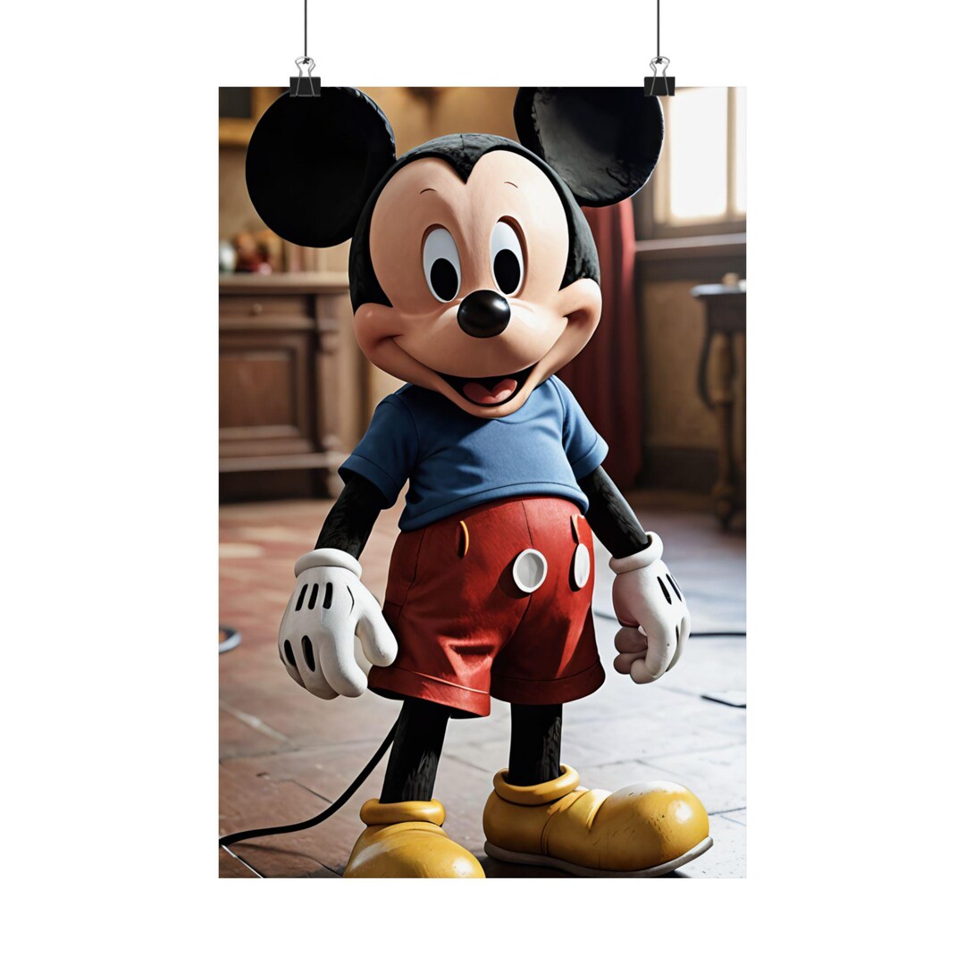 Mickey Mouse Poster, Disney Wall Art, Matte Vertical Print, Cartoon ...