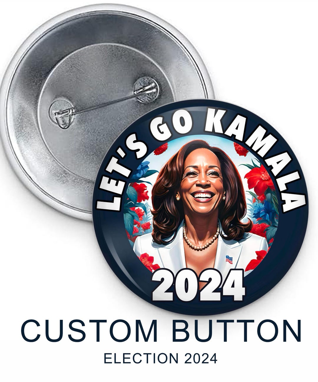 Kamala Harris Button, Custom Button, Election Button, Harris for ...