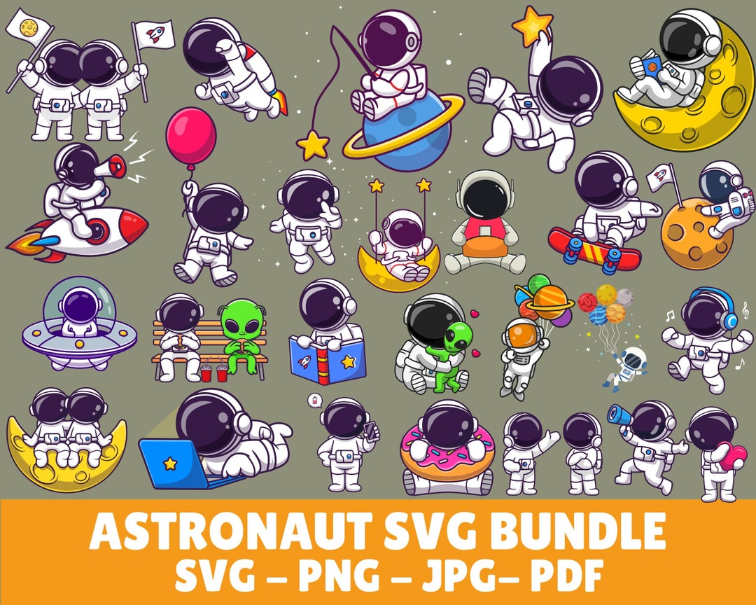 Astronaut Svg Png Bundle, Astronaut With Rocket Svg, Kid Astronaut Svg ...