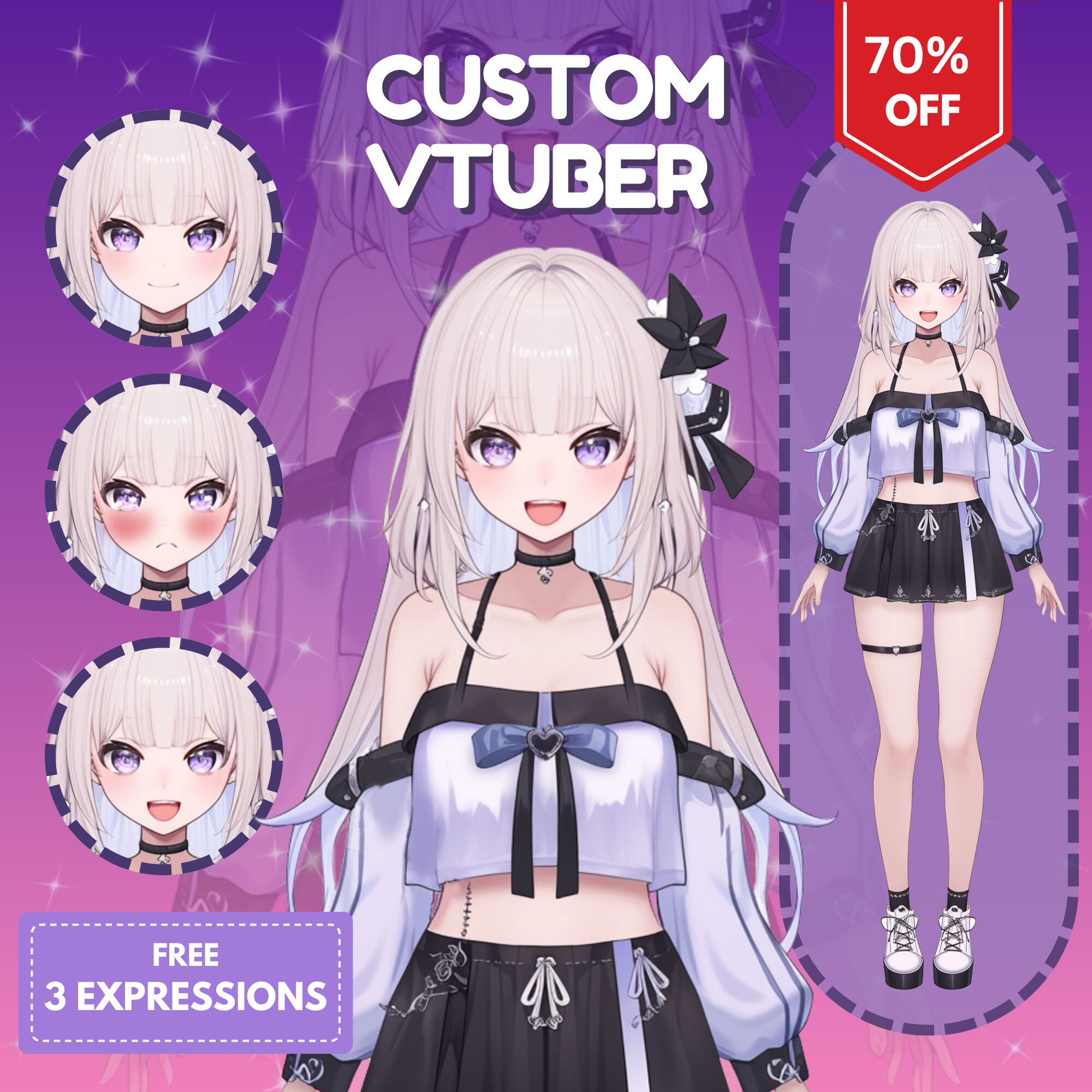 Custom Vtuber Model Commission, Vtuber Live2d Model, Vtuber Rigging ...