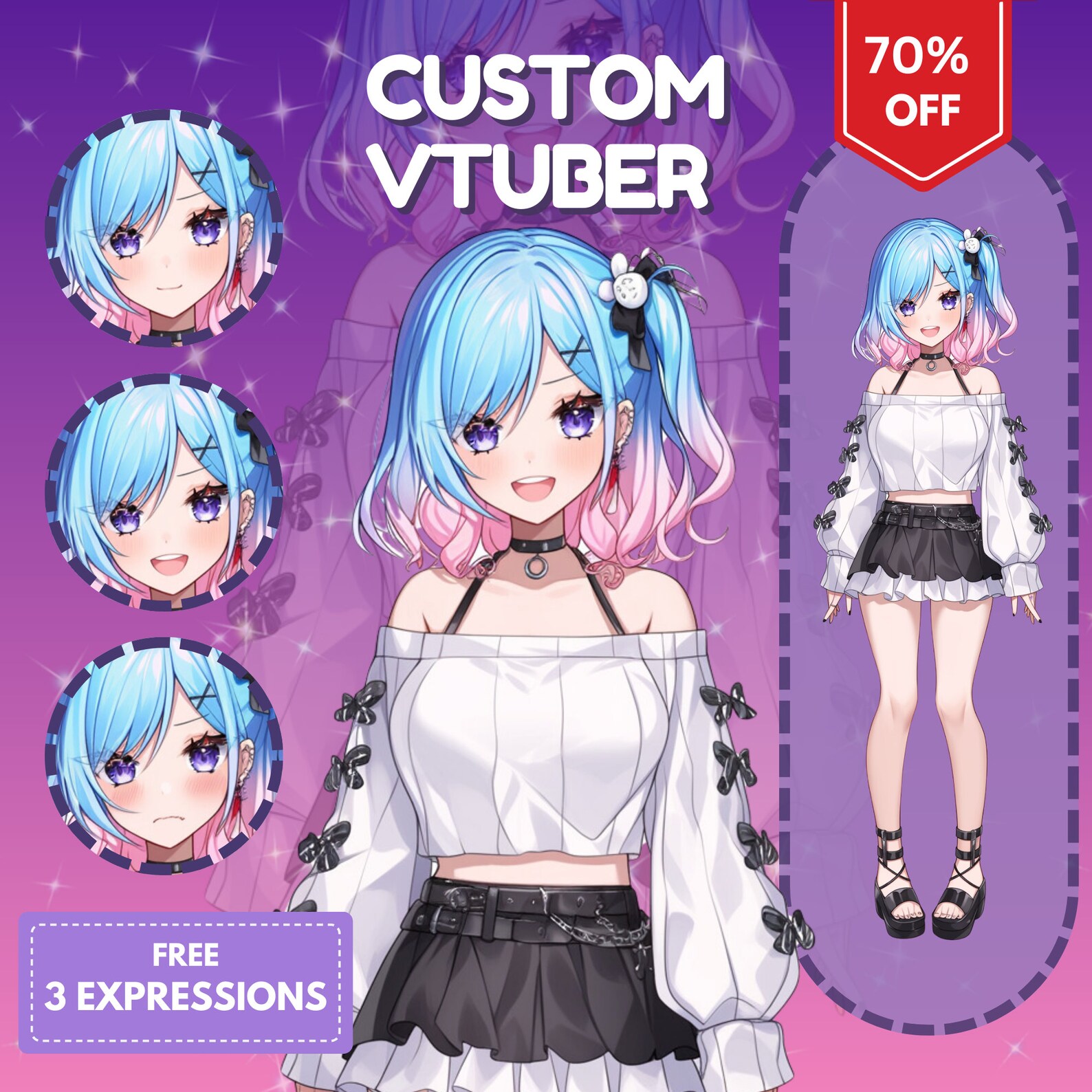 Custom Vtuber Model Commission, Vtuber Model, Live2d Commission, Vtuber ...