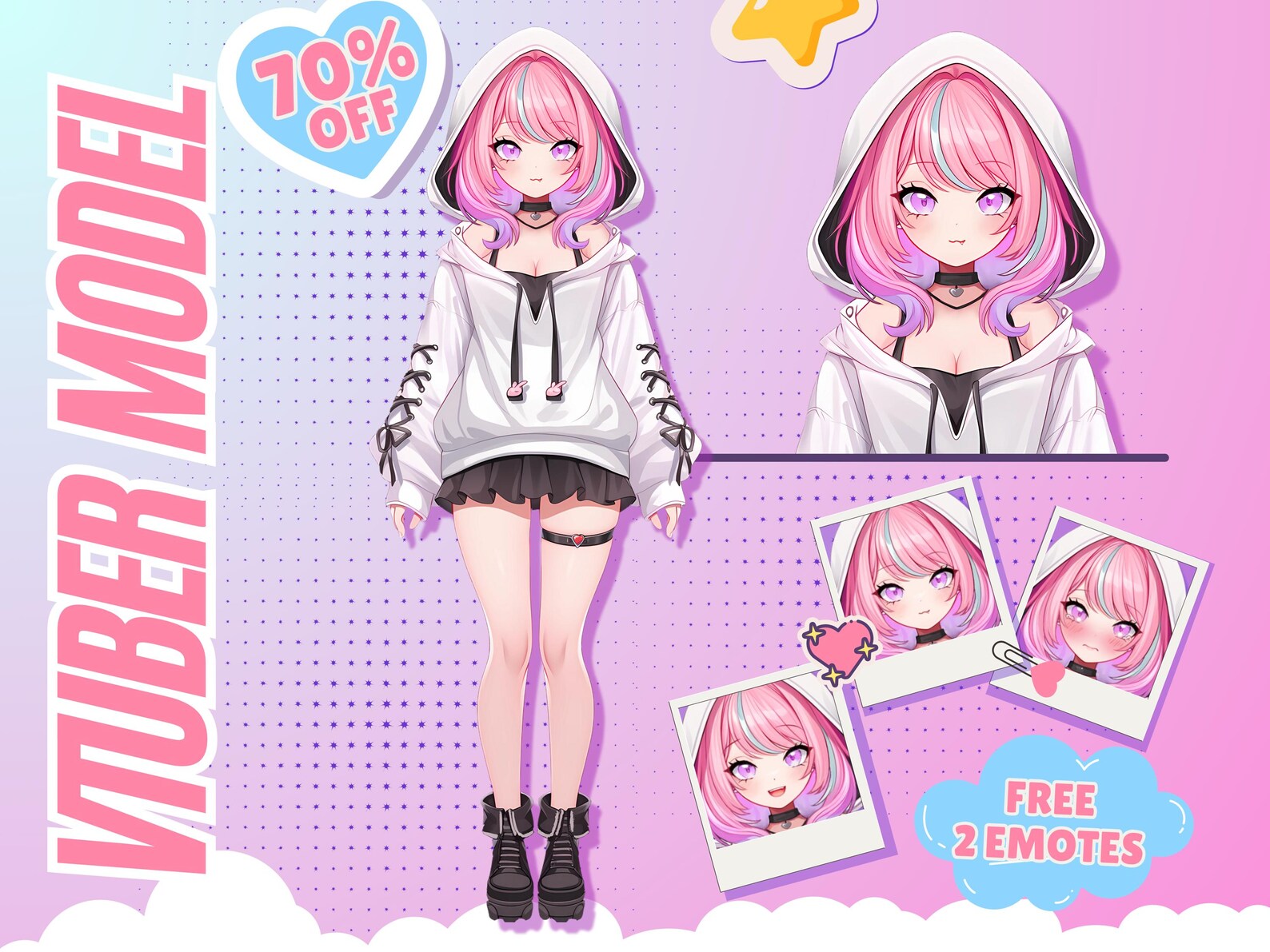 Modelo Vtuber live2d personalizado listo para usar / Activos Vtuber ...