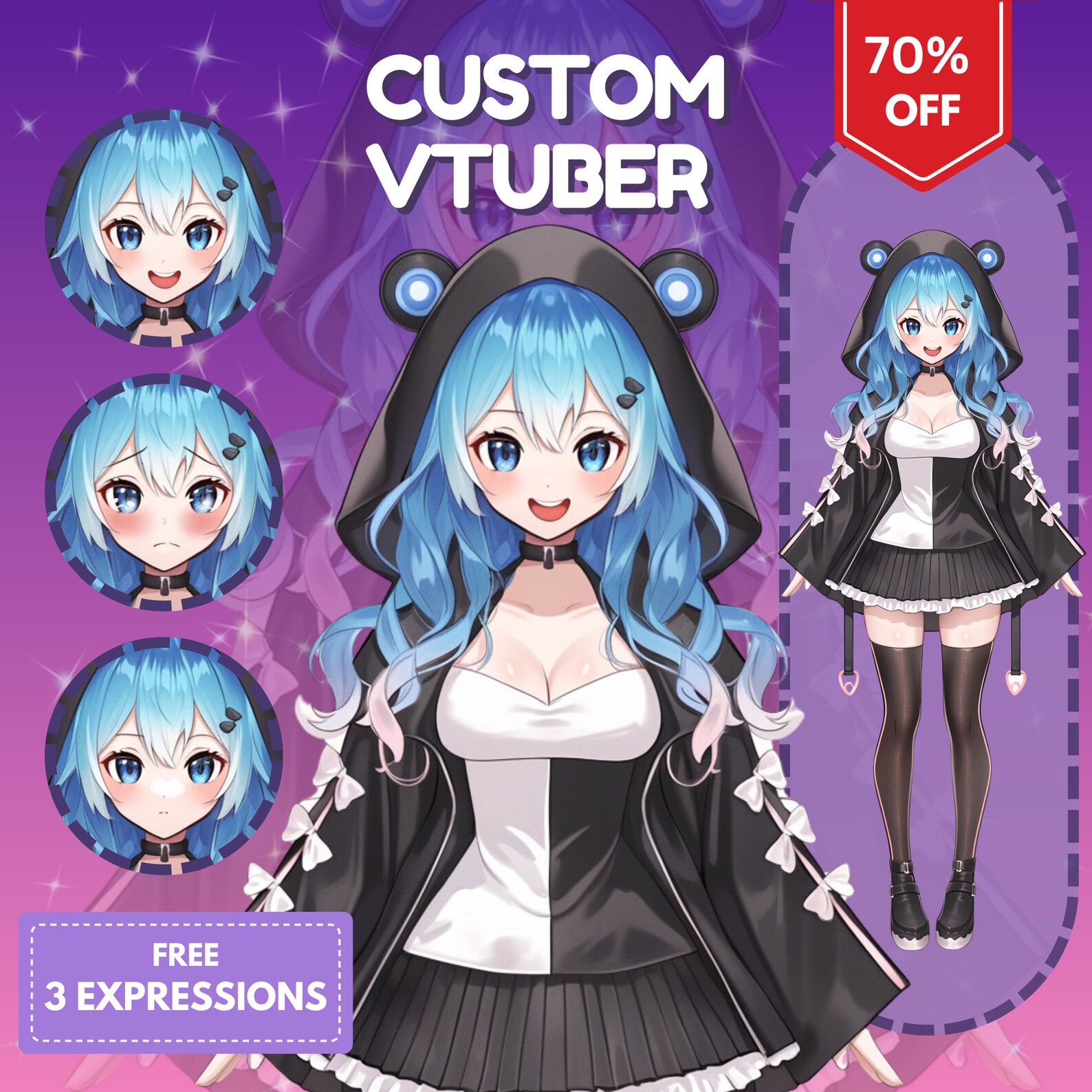 Custom Vtuber Model Commission, Vtuber Live2d Model, Vtuber Rigging ...