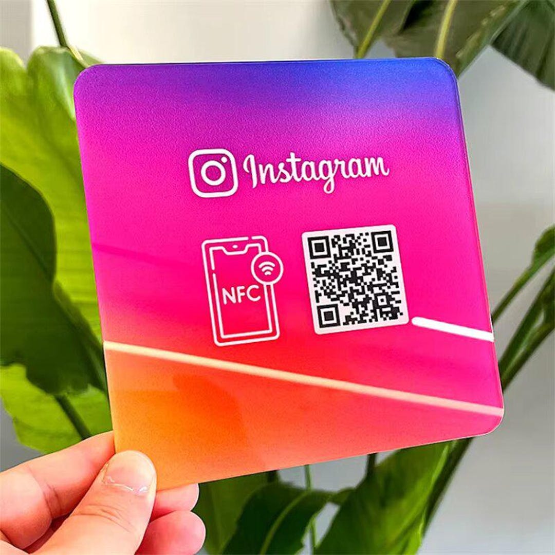 Custom Acrylic QR Code Plate Instagram and Facebook With NFC - Etsy