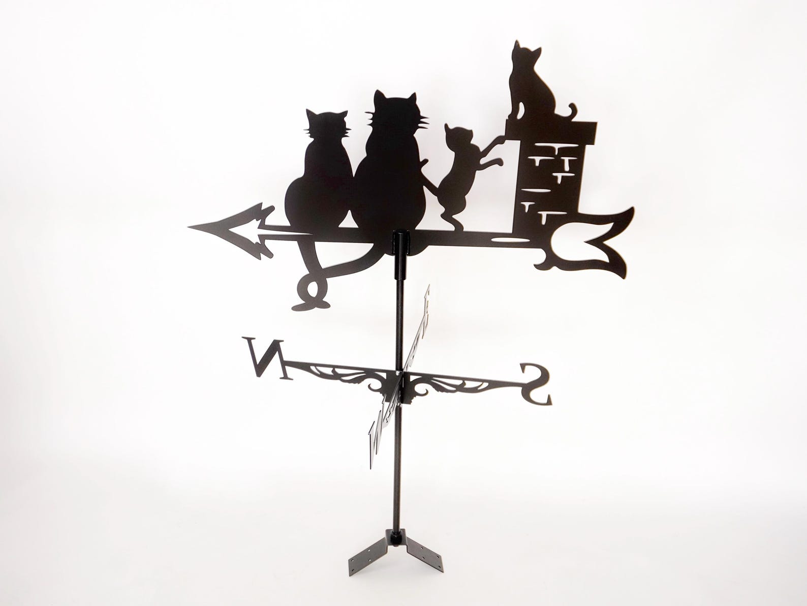 Cat Family Metal Weathervane - Wind Vane Decor for Roof and Garden - Etsy