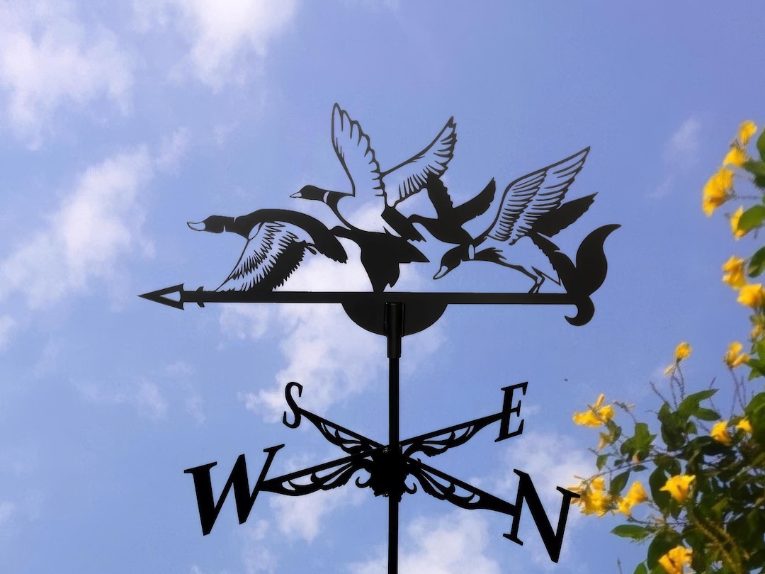 Ducks in Flight Weathervane - Wind Vane Decor for Roof or Garden ...