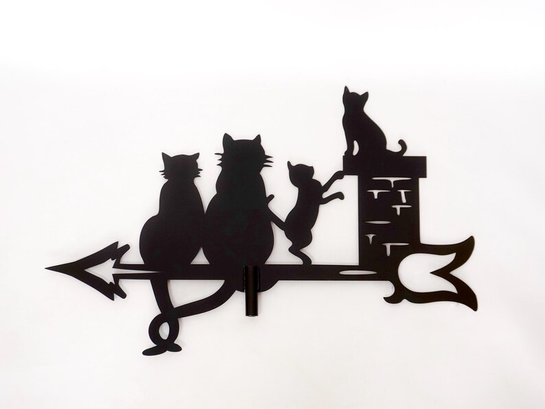 Cat Family Metal Weathervane - Wind Vane Decor for Roof and Garden - Etsy