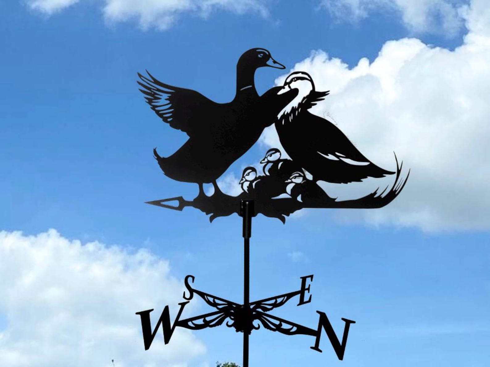 Duck Family Weathervane - Handcraft Wind Vane Decor for Roof or Garden ...