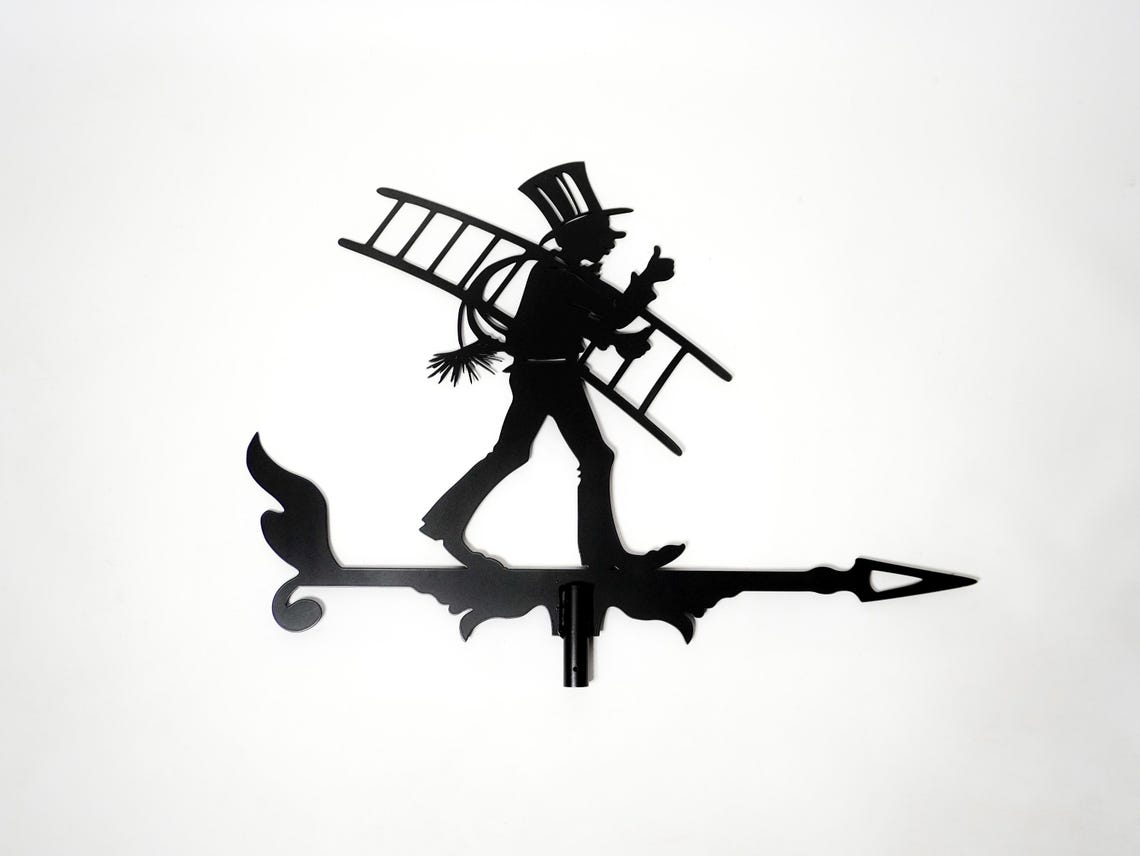 Chimney Weather Vane - Wind Vane Decor for Roof or Garden - Metal Wind ...