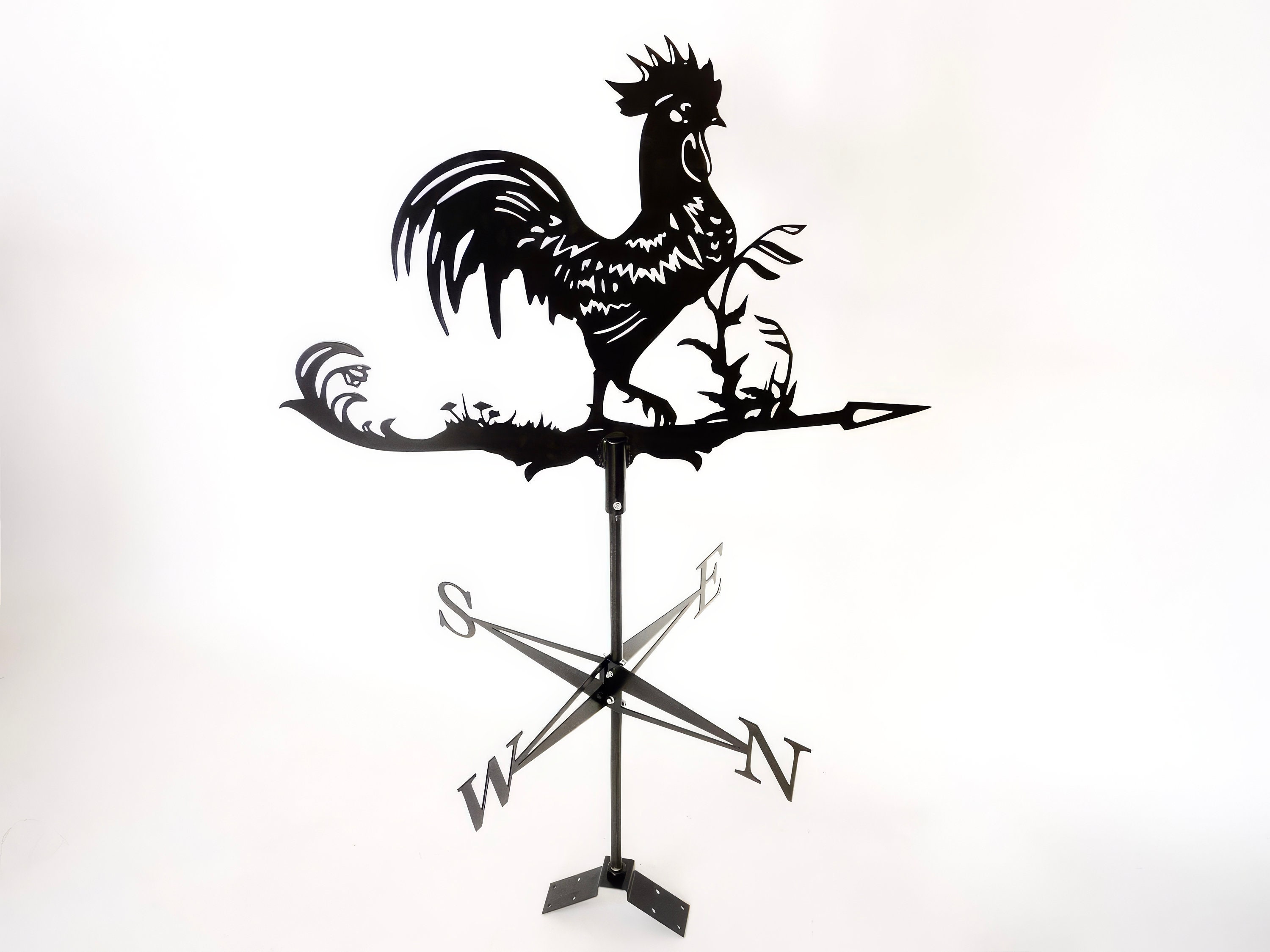 Rooster Metal Weathervane - Wind Vane Decor for Roof or Garden - Wind ...